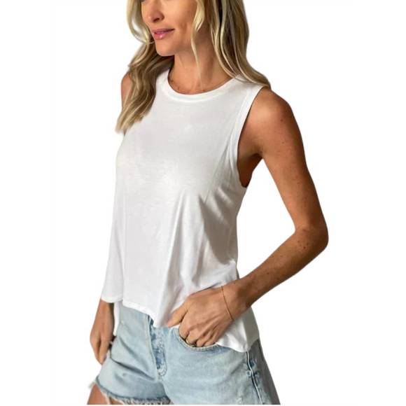 Six/Fifty | Tops | New Sixfifty Sixfifty Split Back Tank In White ...